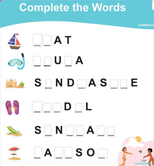 BEACH VOCABULARY. Interactive worksheet | TopWorksheets