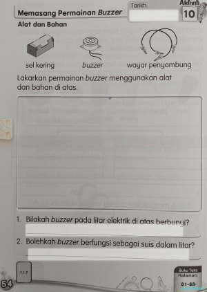 memasang buzzer. Interactive worksheet | TopWorksheets