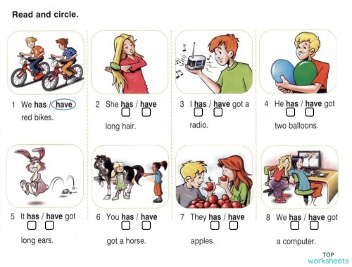 have / has. Interactive worksheet | TopWorksheets