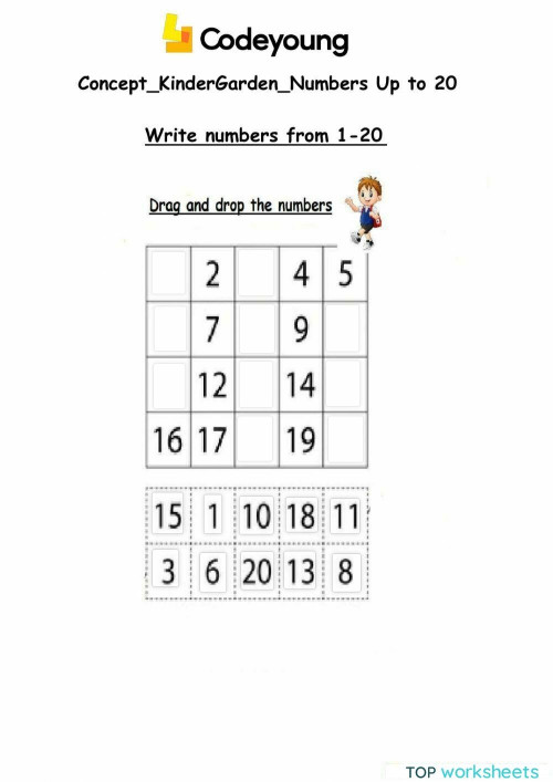 Numbers up to 20. Interactive worksheet | TopWorksheets