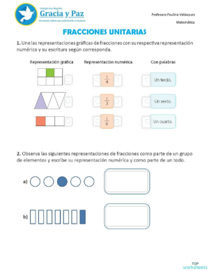 Fracciones unitarias. Ficha interactiva | TopWorksheets