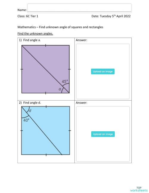 MATHS 6C 5.4 T1. Interactive worksheet | TopWorksheets