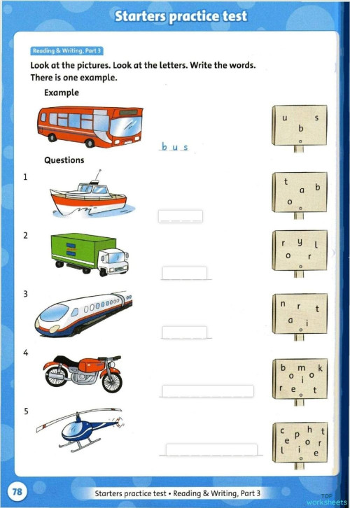 001 4th Reading and Writing Part 3. Interactive worksheet | TopWorksheets