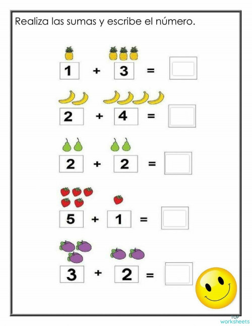 Vamos a sumar.. Ficha interactiva | TopWorksheets