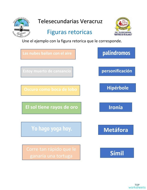 Hojas De Trabajo De Figuras Retóricas