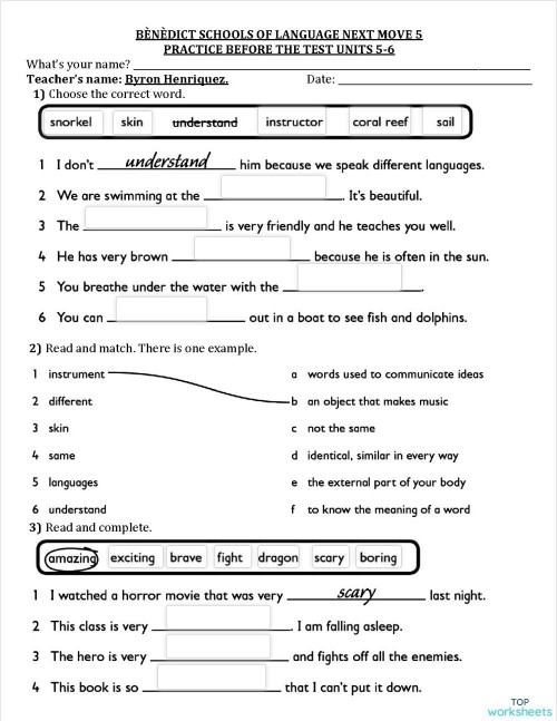 Kids Program 5 Practice Units 5-6.. Interactive worksheet | TopWorksheets