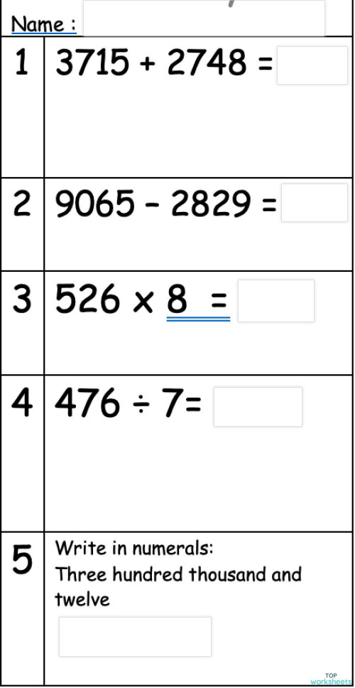 5-A-Day Year 5B Block 1 Week 4 Day 4. Interactive worksheet | TopWorksheets