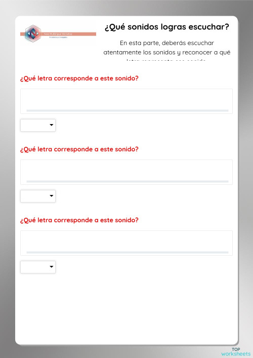 ¿Qué sonidos logras escuchar?. Ficha interactiva | TopWorksheets