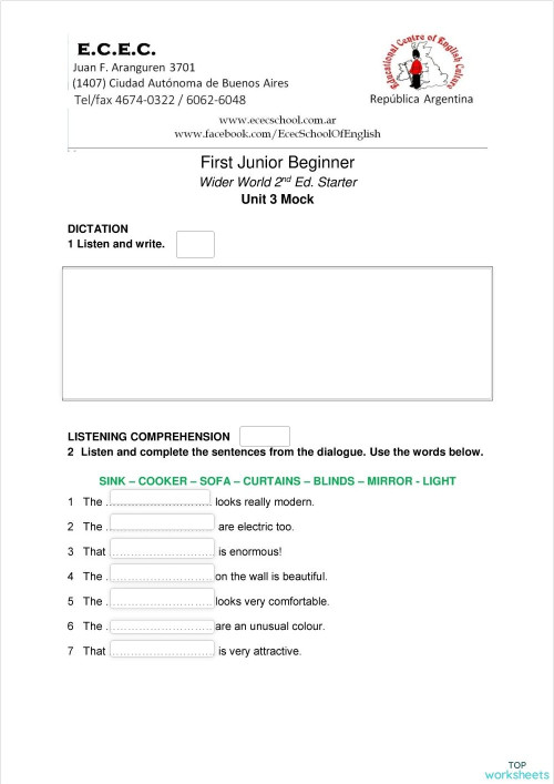 MOCK TEST UNIT 3. Interactive worksheet | TopWorksheets