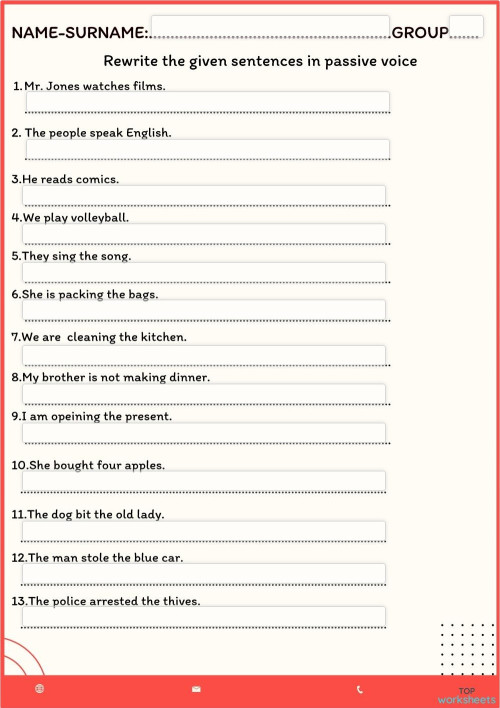 Worksheet 1 Passive Voice. Interactive worksheet | TopWorksheets