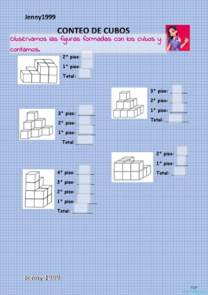 Conteo de cubos. Ficha interactiva | TopWorksheets