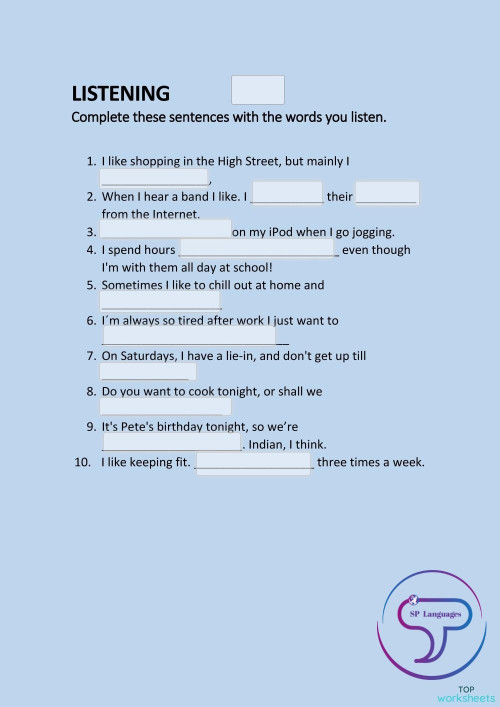 Pre-intermediate / Intermediate LISTENING English Placement Test (Copia ...