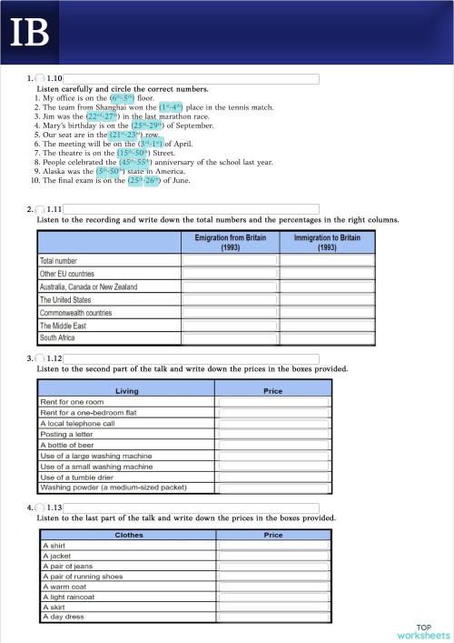Azure / QR / 5A. Interactive worksheet | TopWorksheets