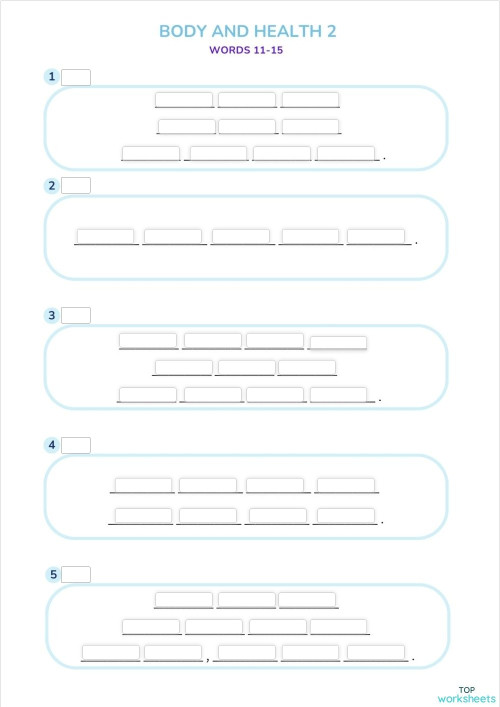Body and health 2 dictation 3. Interactive worksheet | TopWorksheets