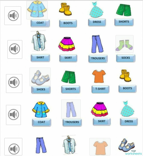 CLOTHES-La ropa. Interactive worksheet | TopWorksheets