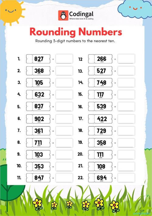 M_G02M04L17_WC03_Round-Off 3-Digit_Numbers_to_the_Nearest_10_7. Interactive worksheet ...