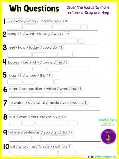 Wh Questions. Interactive worksheet | TopWorksheets
