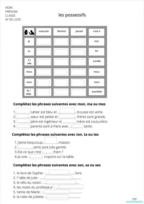 L'article contracté. Fiche interactive | TopWorksheets