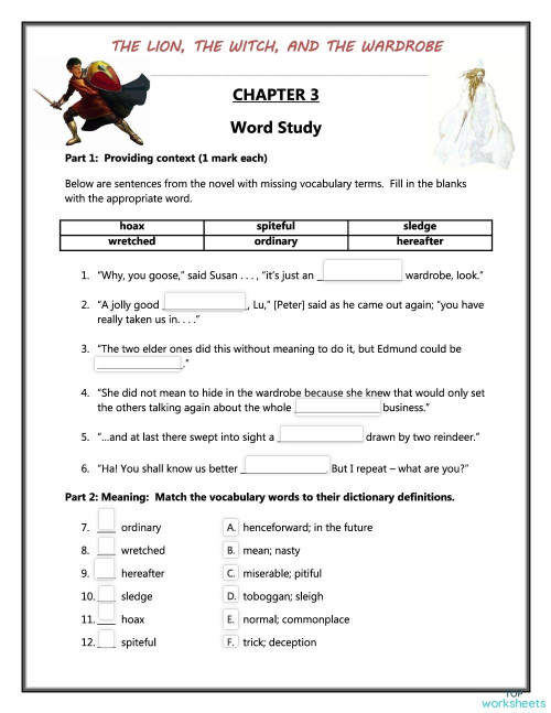 Chapter 3 Extra Activities. Interactive worksheet | TopWorksheets