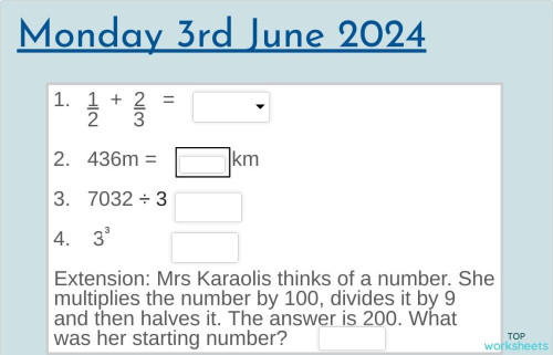 5 A Day 03/06/24. Interactive worksheet | TopWorksheets