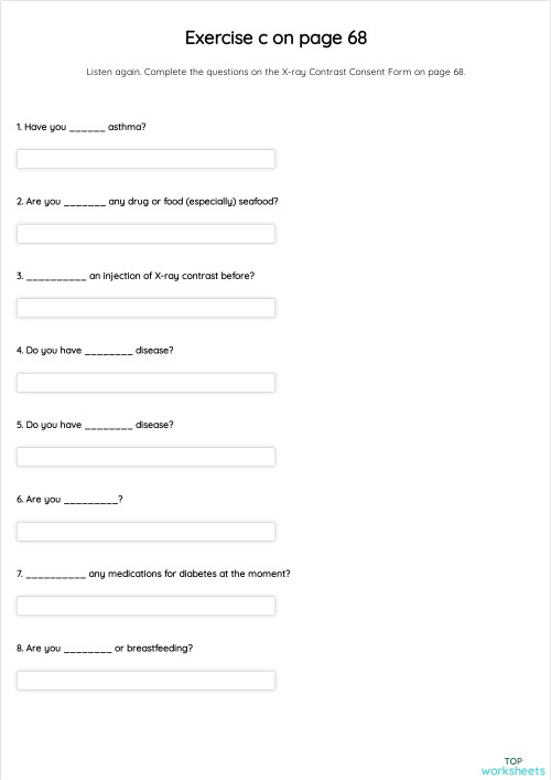 Exercise c on page 68. Interactive worksheet | TopWorksheets