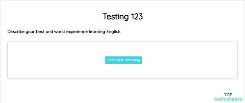 Testing 123. Interactive worksheet | TopWorksheets