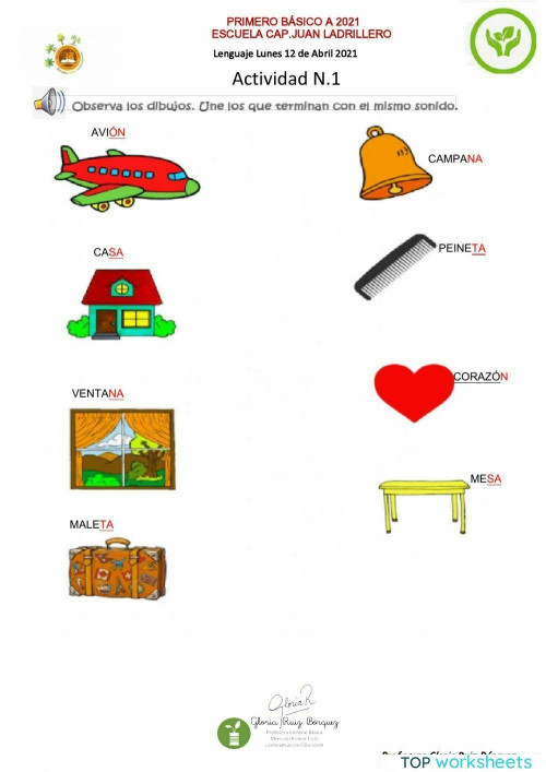 Sonido Final. Ficha interactiva | TopWorksheets