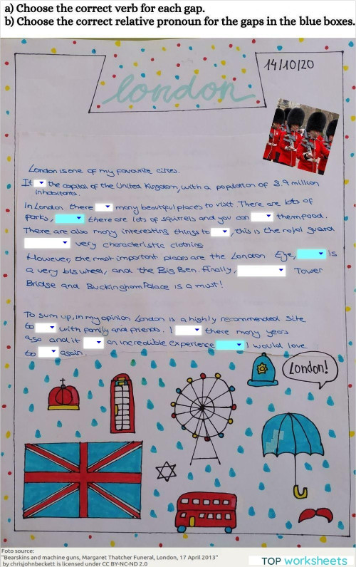 Visiting London. Interactive worksheet | TopWorksheets