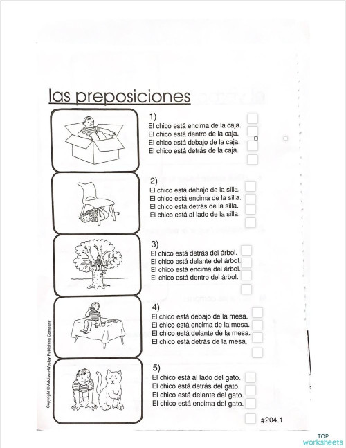Preposiciones ejercicios 1. Interactive worksheet | TopWorksheets