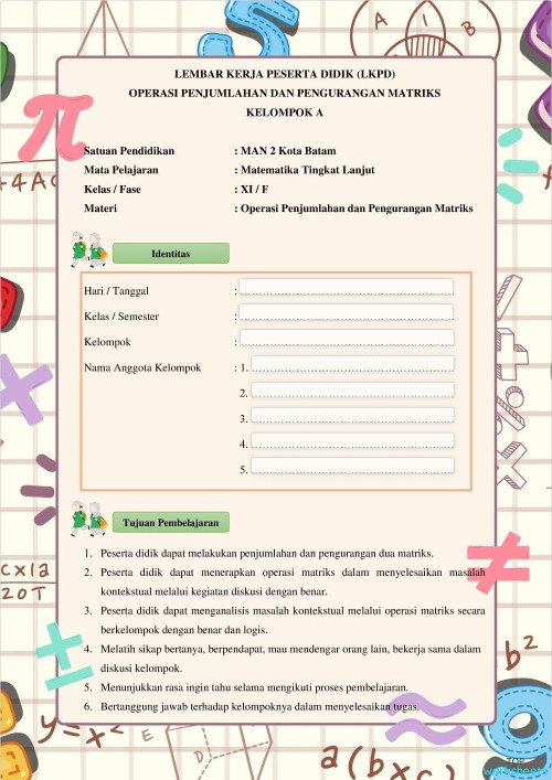 LKPD KELOMPOK A KELAS XI. Interactive worksheet | TopWorksheets
