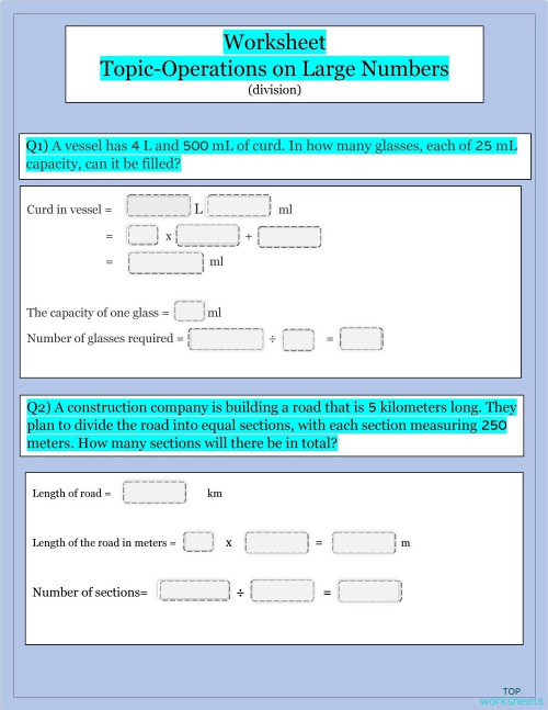 DIVISION BY TENS, HUNDREDS AND THOUSANDS. Interactive worksheet ...
