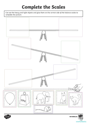 Heavy / Light. Interactive worksheet | TopWorksheets