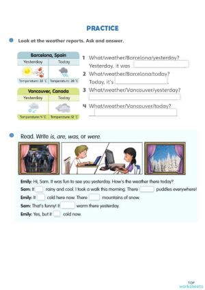 PRACTICE : THE WEATHER.. Ficha interactiva | TopWorksheets
