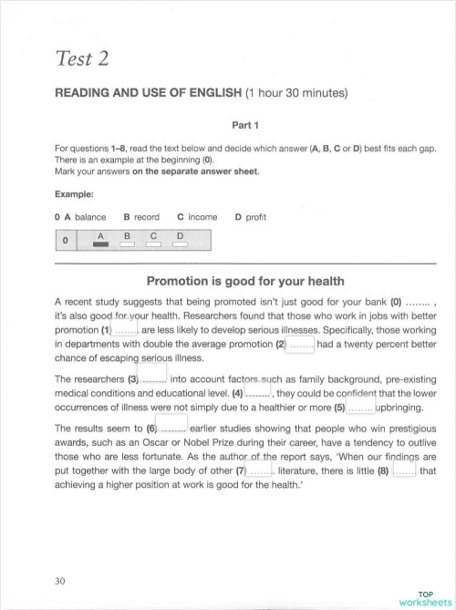 CAE MOCK 2. Interactive worksheet | TopWorksheets