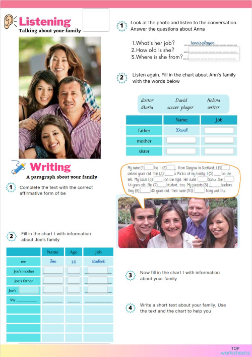 Unit 3.2 My family first. Interactive worksheet | TopWorksheets