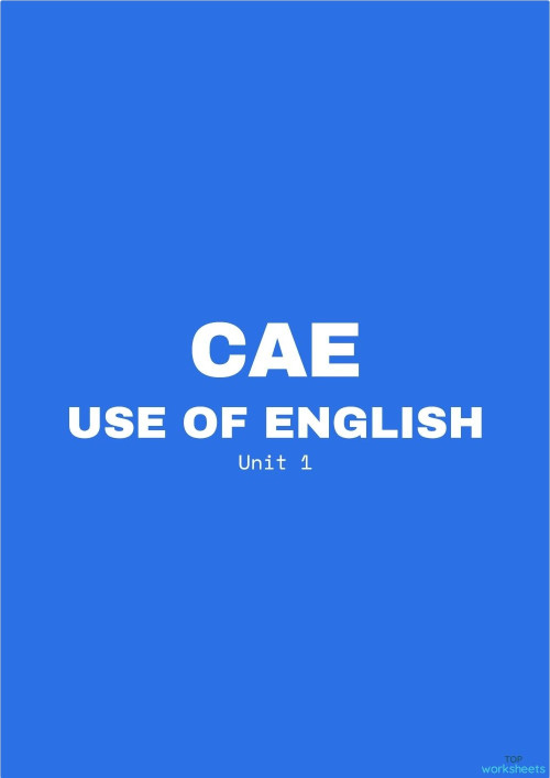 CAE Use of English Extra Part 1 -A. Interactive worksheet | TopWorksheets