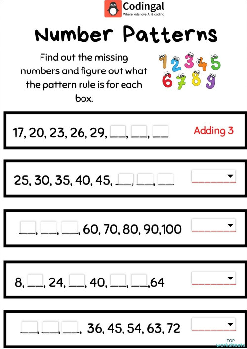 M_G01M20L68_WE03_Pattern with Shapes and Colors. Interactive worksheet ...