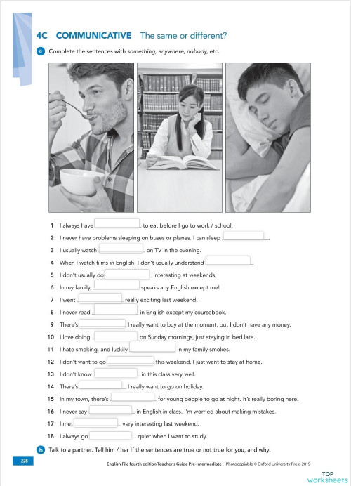 PGE 4C The same or different. Interactive worksheet | TopWorksheets