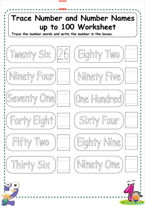M_G01M01L04_WC02_Number names upto 100.. Interactive worksheet | TopWorksheets
