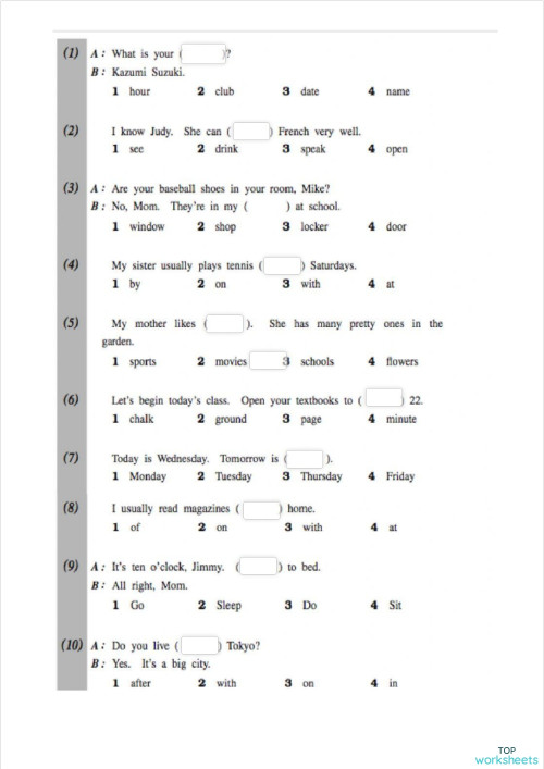 EIKEN 3 RENSHUU. Interactive worksheet | TopWorksheets
