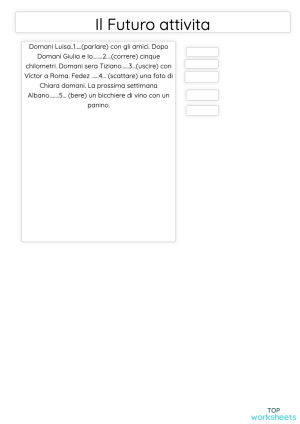 il futuro attivita. Interactive worksheet | TopWorksheets
