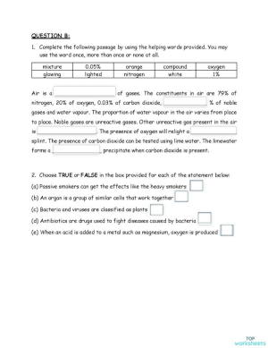 SBA EX 5 SCIENCE. Interactive worksheet | TopWorksheets