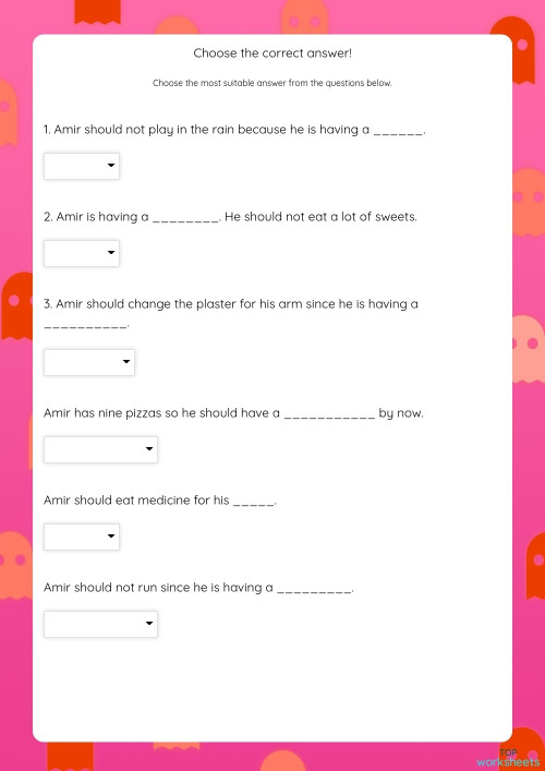 Choose the correct answer!. Interactive worksheet | TopWorksheets