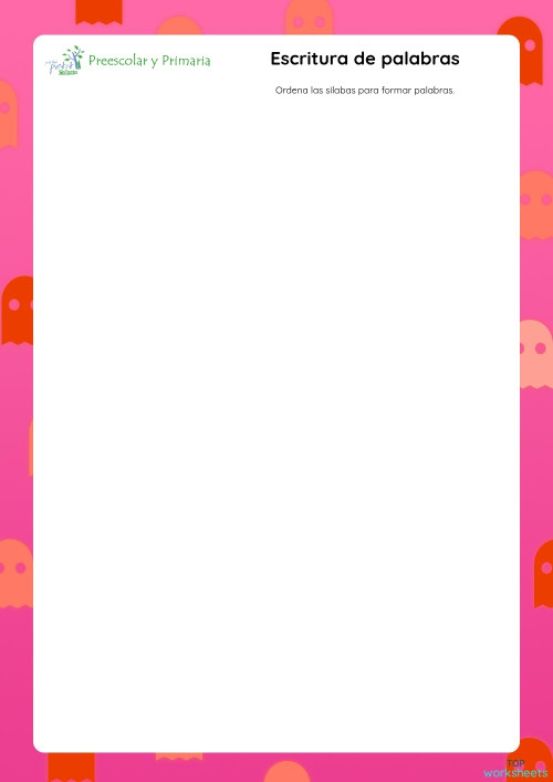 Escritura de palabras. Ficha interactiva | TopWorksheets