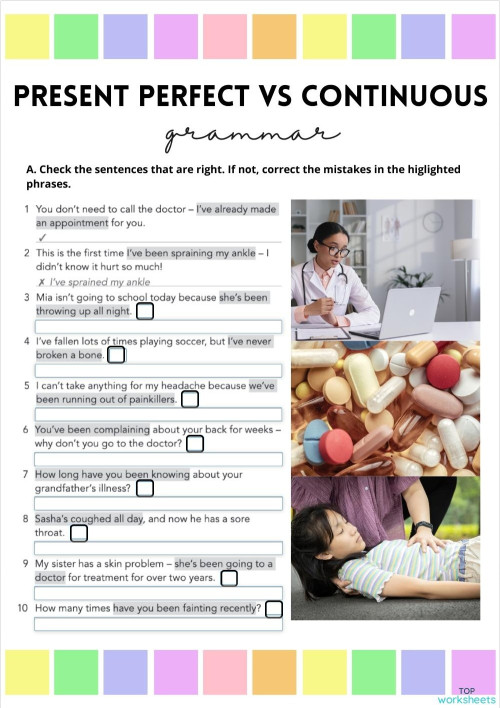 PRESENT PERFECT SIMPLE VS CONTINUOUS. Interactive worksheet | TopWorksheets