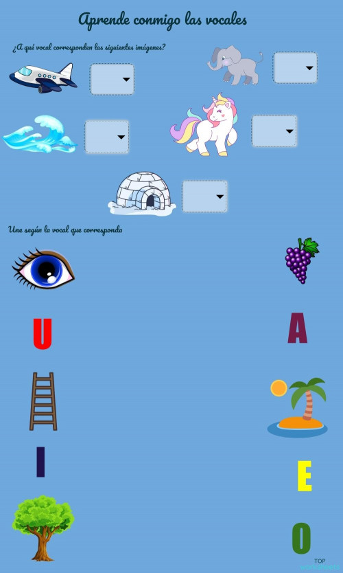 Las vocales. Ficha interactiva | TopWorksheets