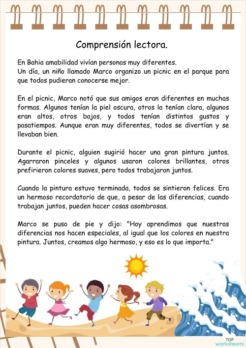 Comprensión lectora. Ficha interactiva | TopWorksheets