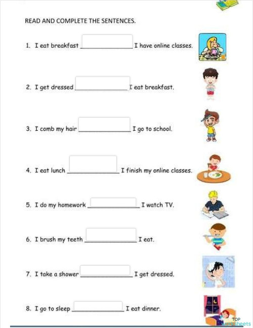 PRACTICA AFTER BEFORE. Ficha interactiva | TopWorksheets