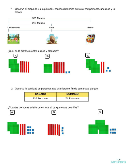 Sistemas algebraicos con base diez. Ficha interactiva | TopWorksheets