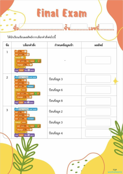 รู้จักscratch. Interactive worksheet | TopWorksheets